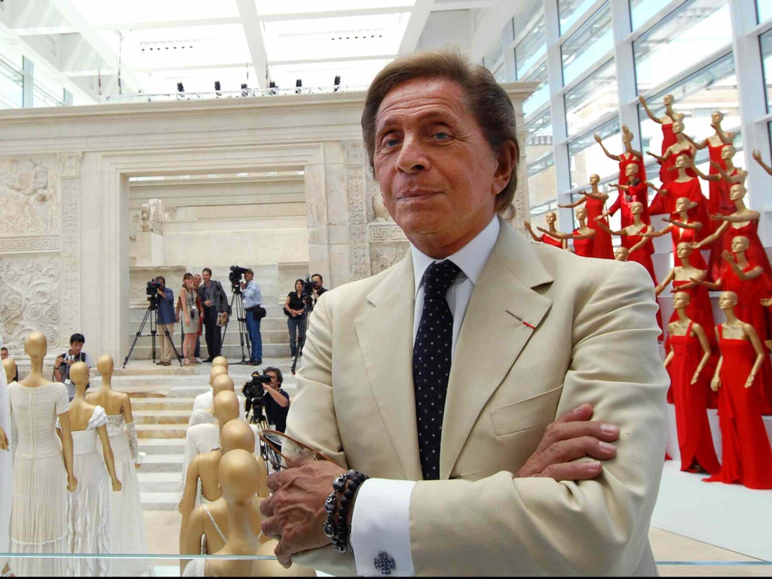 Valentino Garavani, the Italian fashion designer and founder of the ...